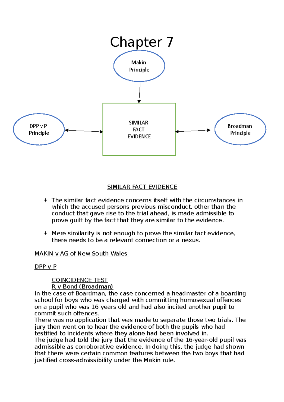 Study Notes - Chapter 7 SIMILAR FACT EVIDENCE ª The similar fact ...