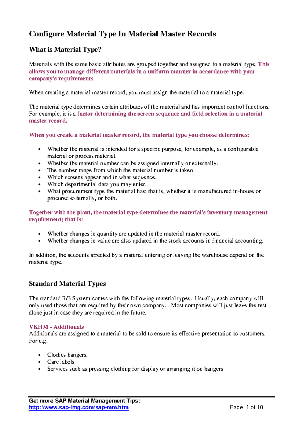 Configure-material-type - Get more SAP Material Management Tips ...