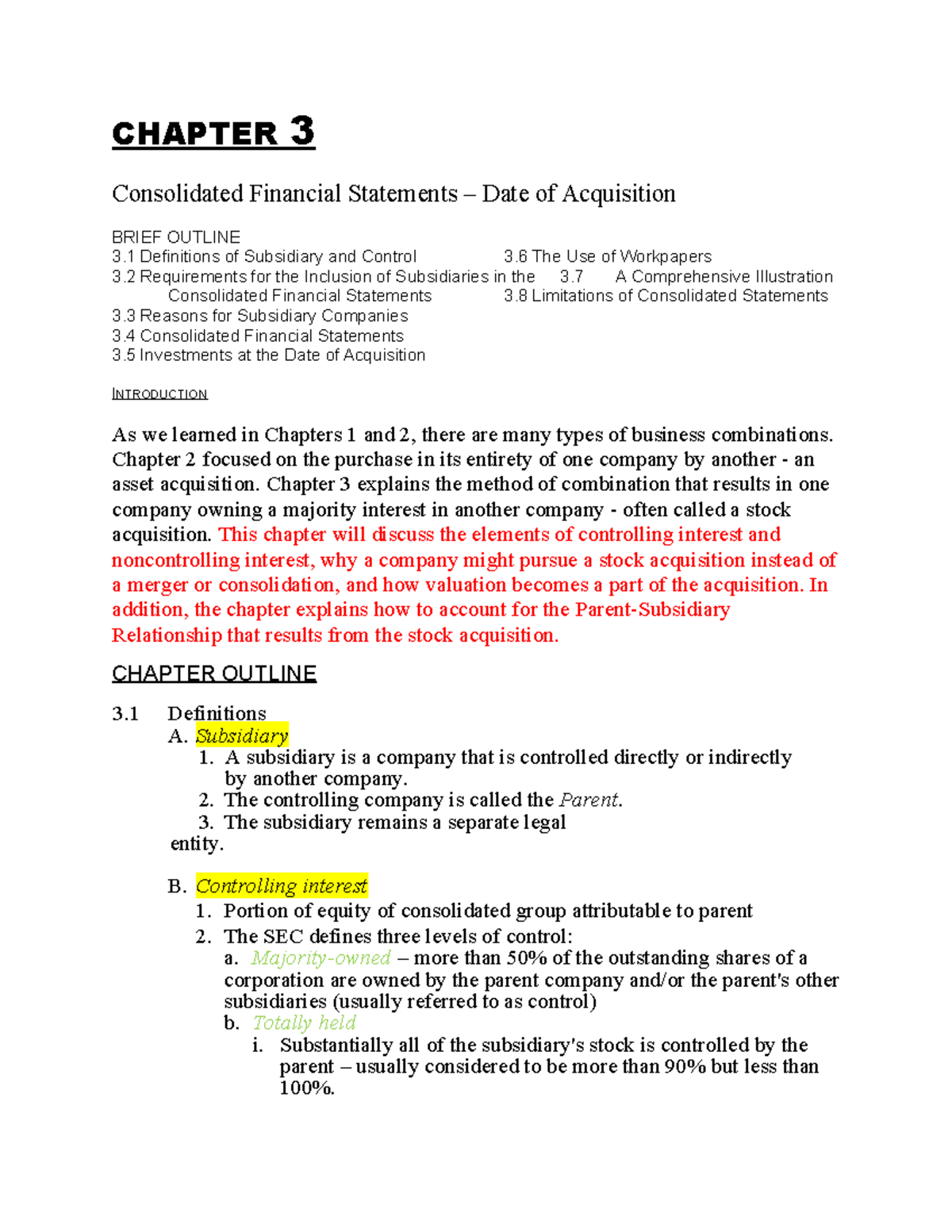 Study ch03 - Summary Advanced Accounting Global Edition (12th Edition) - CHAPTER 3 Consolidated ...