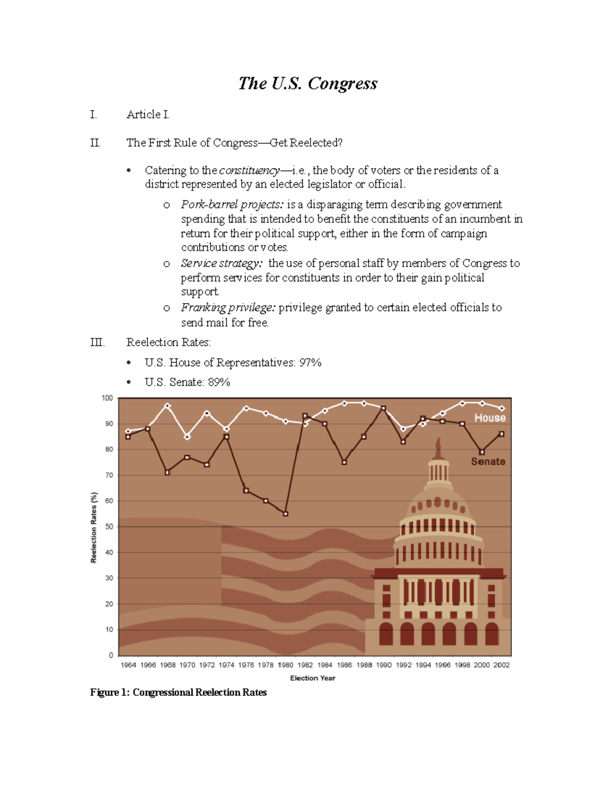 Lecture 11 - Congress - The U. Congress I. Article I. II. The First ...