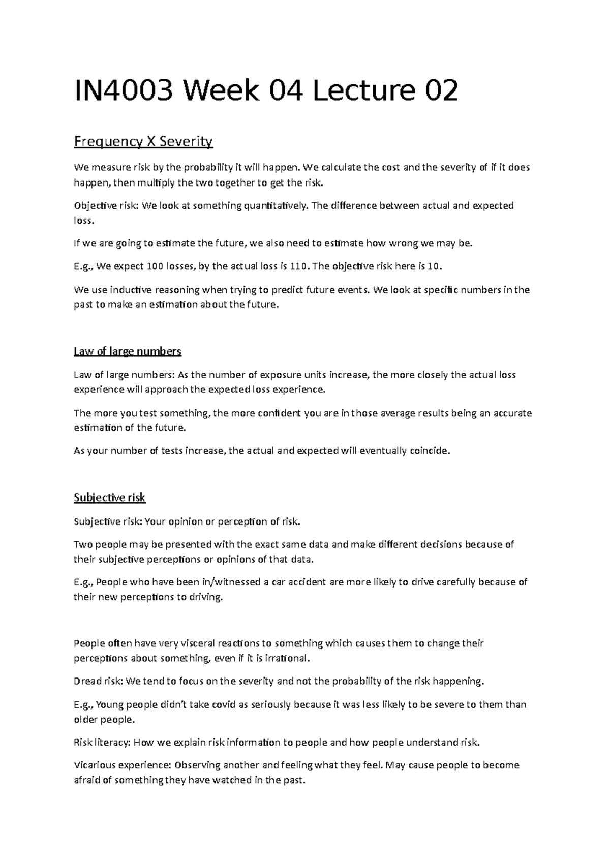 IN4003 Week 04 Lecture 02 - IN4003 Week 04 Lecture 02 Frequency X ...