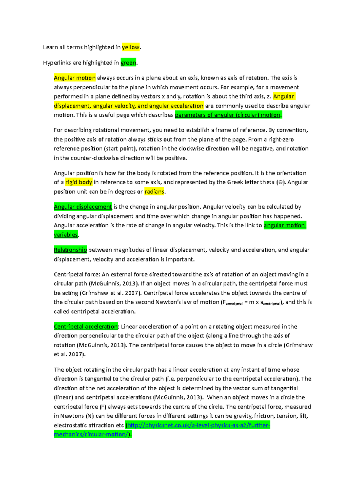 Lecture 7 2019-20 - NA - Learn all terms highlighted in yellow ...