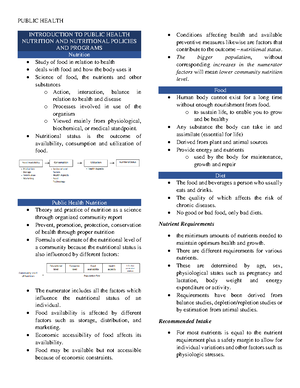 Introduction to Public Health (Health determinants and health ...