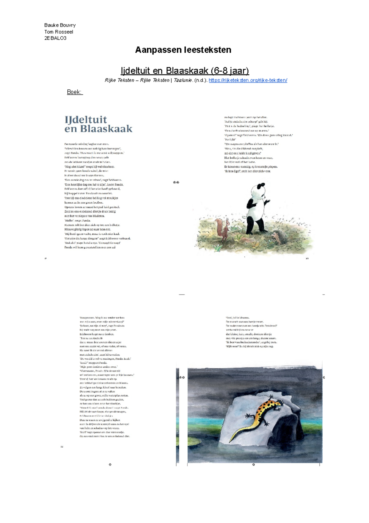 Aanpassen leesteksten - Tom Rosseel 2EBALO Aanpassen leesteksten ...