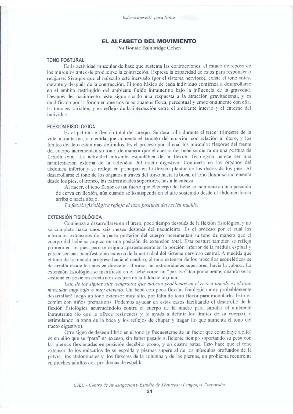 EL Alfabeto DEL Movimiento 4 - taller de movimiento y postura - Studocu