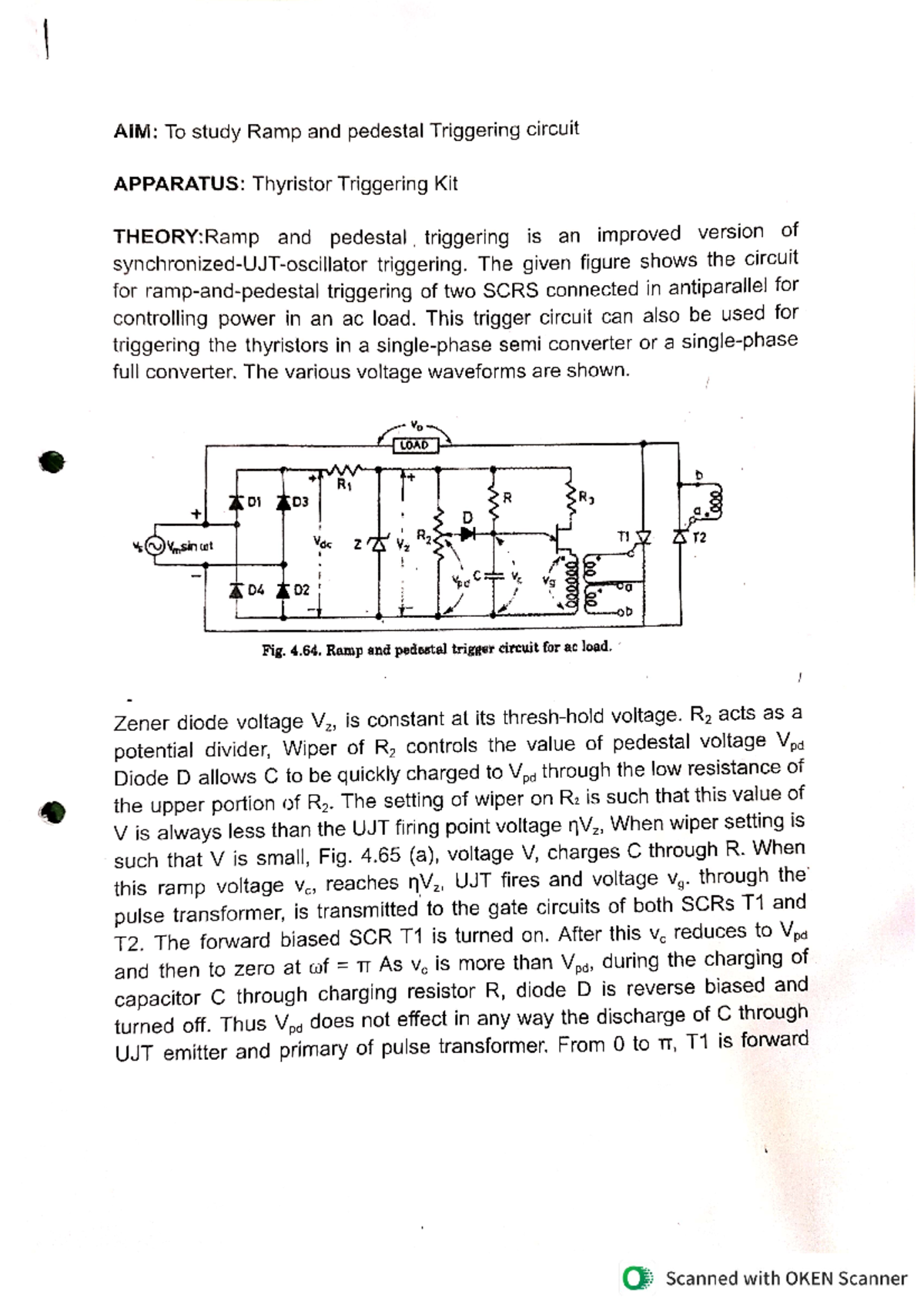 Ramp & Pedestrial Triggering Circuit - AIM: To study Ramp and pedestal ...