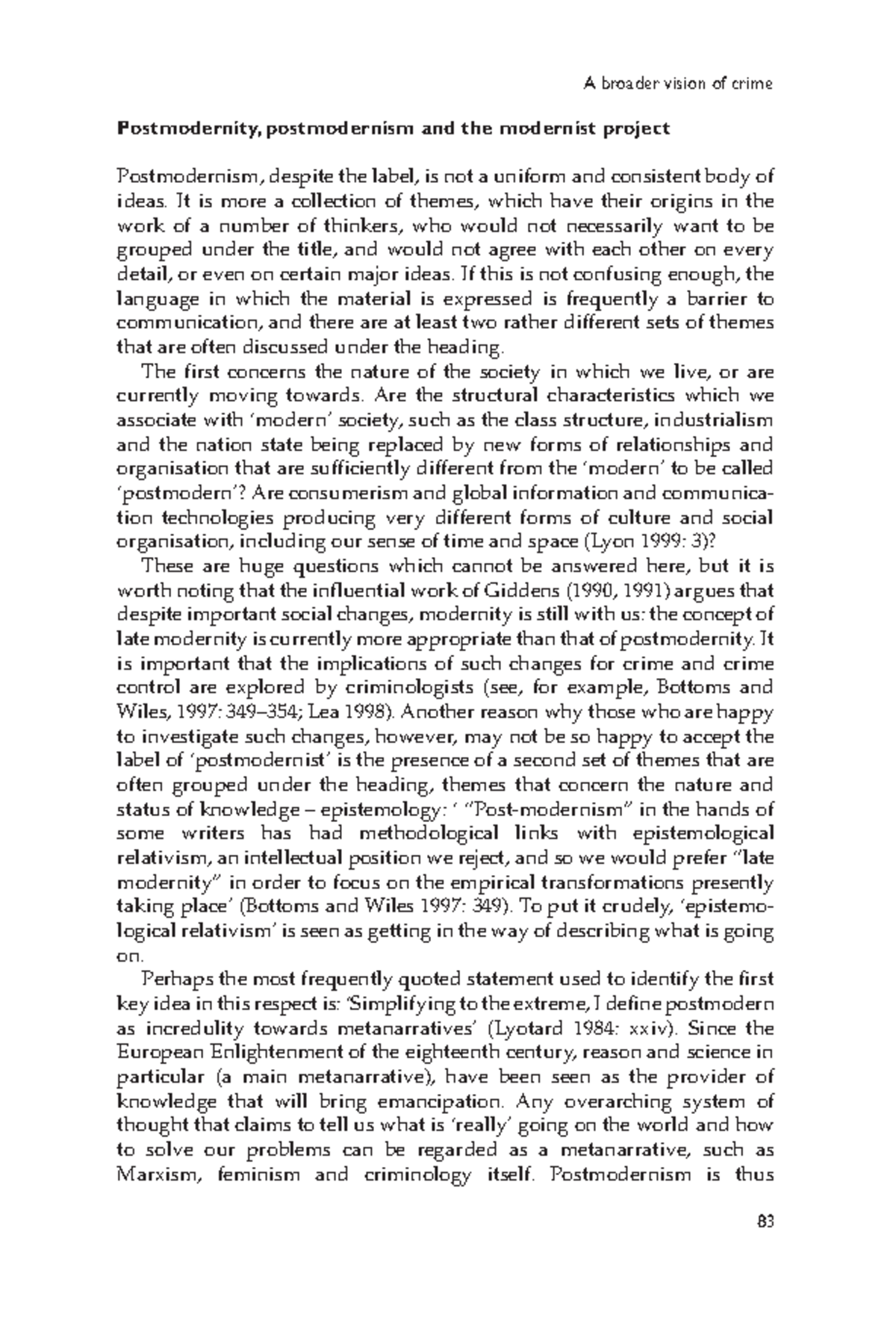 Introducing-criminology-32 - 83 A broader vision of crime Postmodernity ...