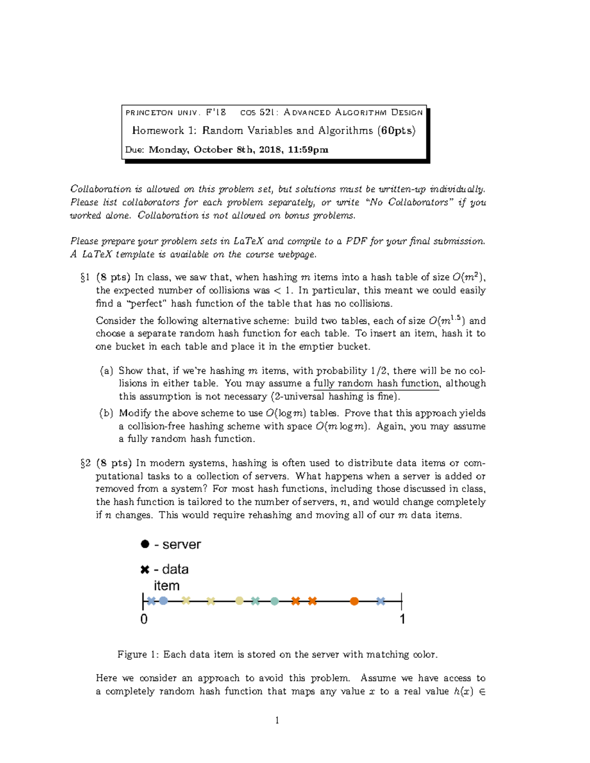 Hw1 Homework Princeton Univ F18 Cos 521 Advanced Algorithm Design Homework 1 Random