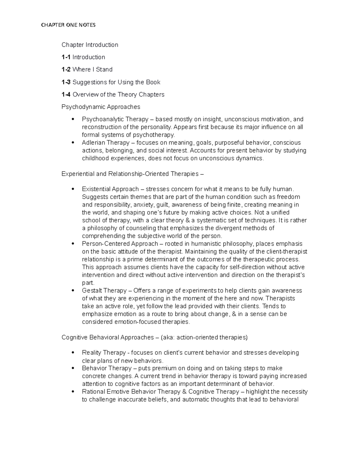 Chap 1 Notes - Chapter Introduction 1-1 Introduction 1-2 Where I Stand ...