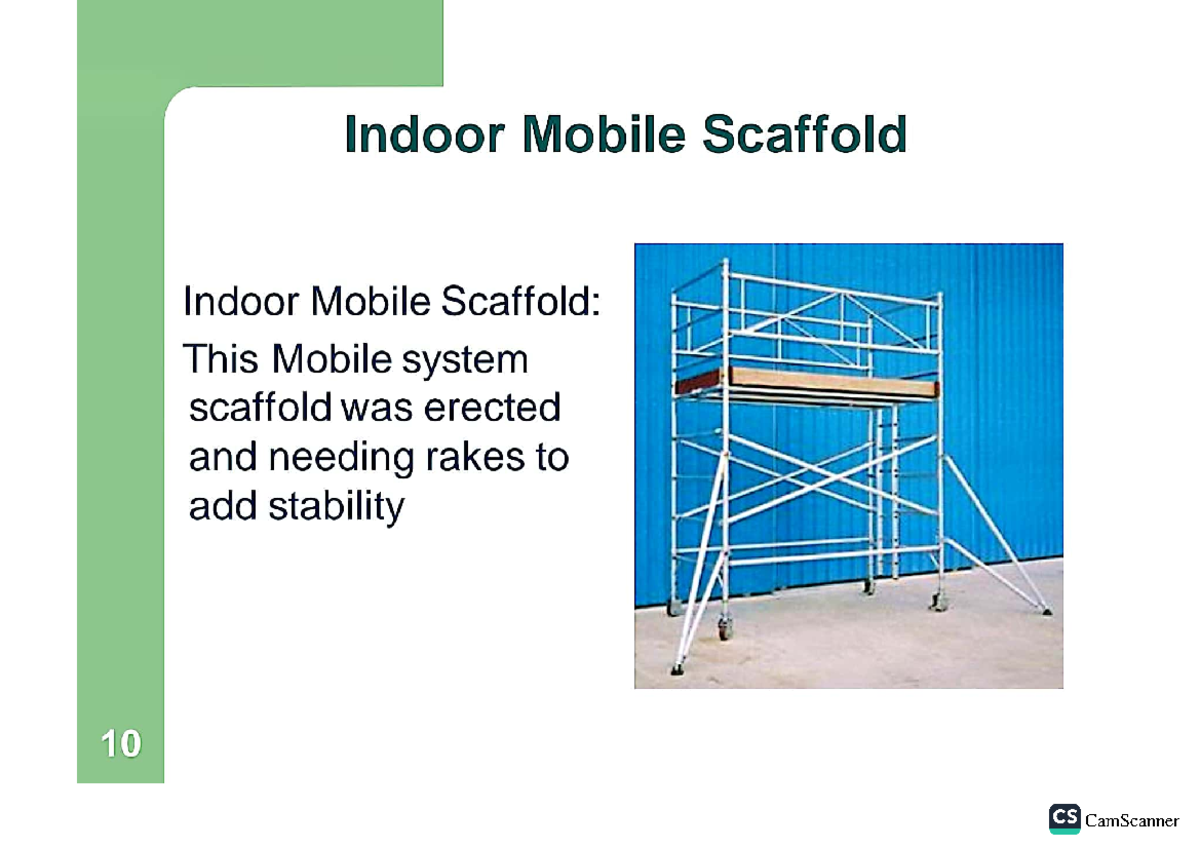 P 2 - Indoor Mobile Scaffold Scaffold Couplers Types of Couplers Base ...