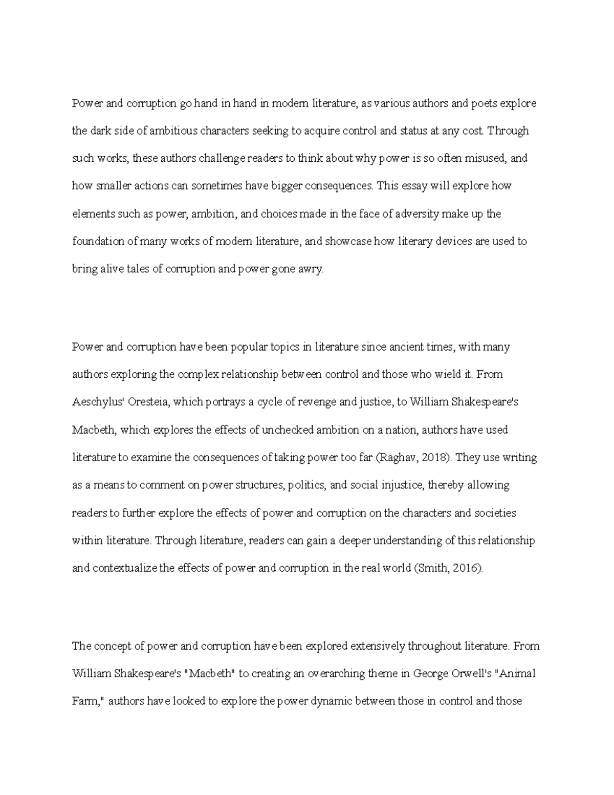 Power and Corruption in Modern Literature - Caktus - Power and ...