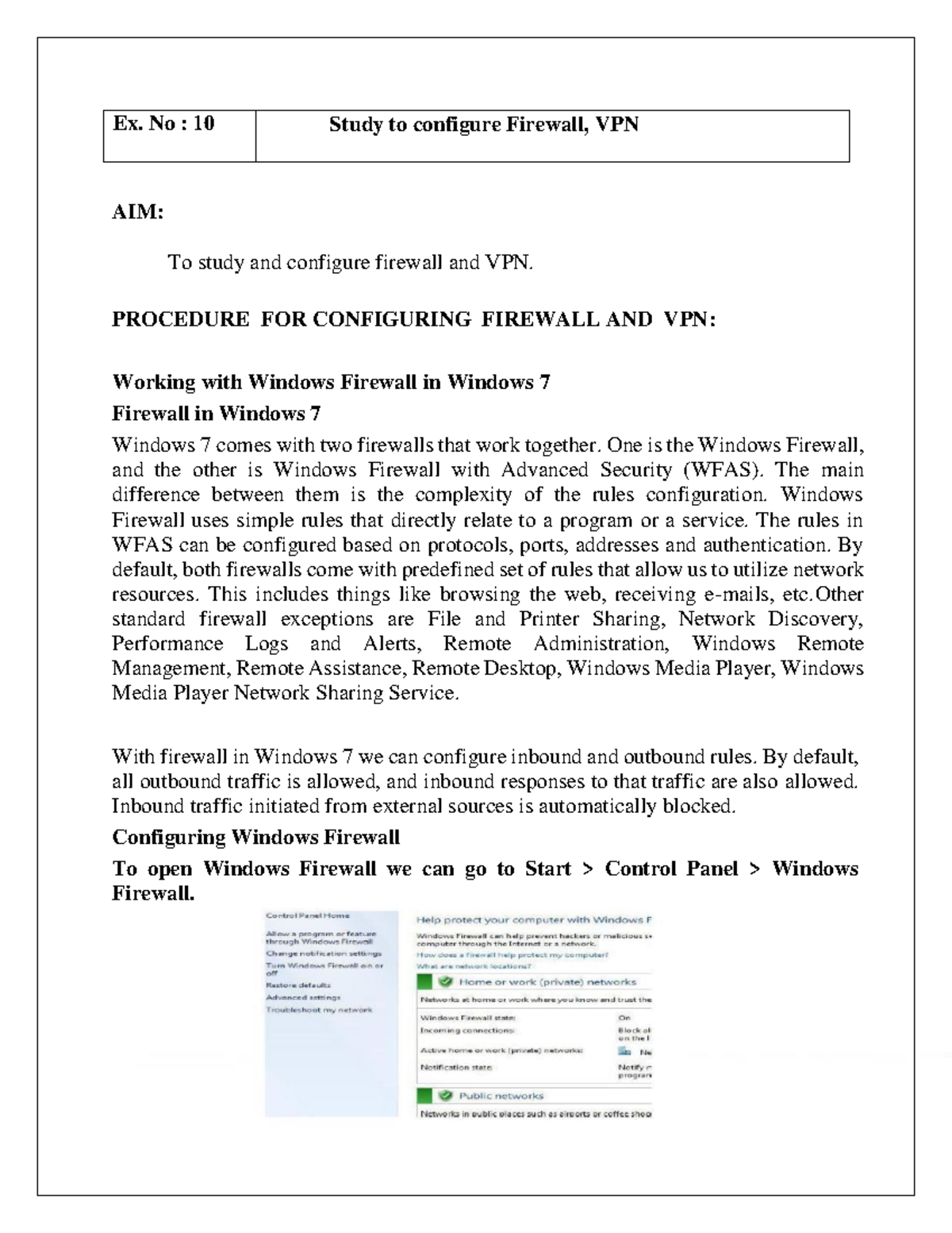 Split pdf 1710989514234 - AIM: To study and configure firewall and VPN ...