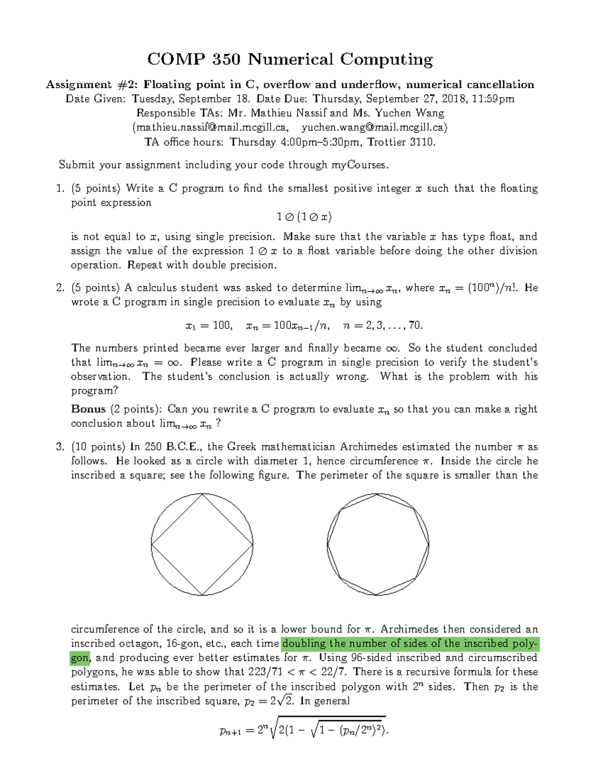 Cswk2 Comp 350 Numerical Computing Assignment 2 Floating Point In C Overflow And Underflow