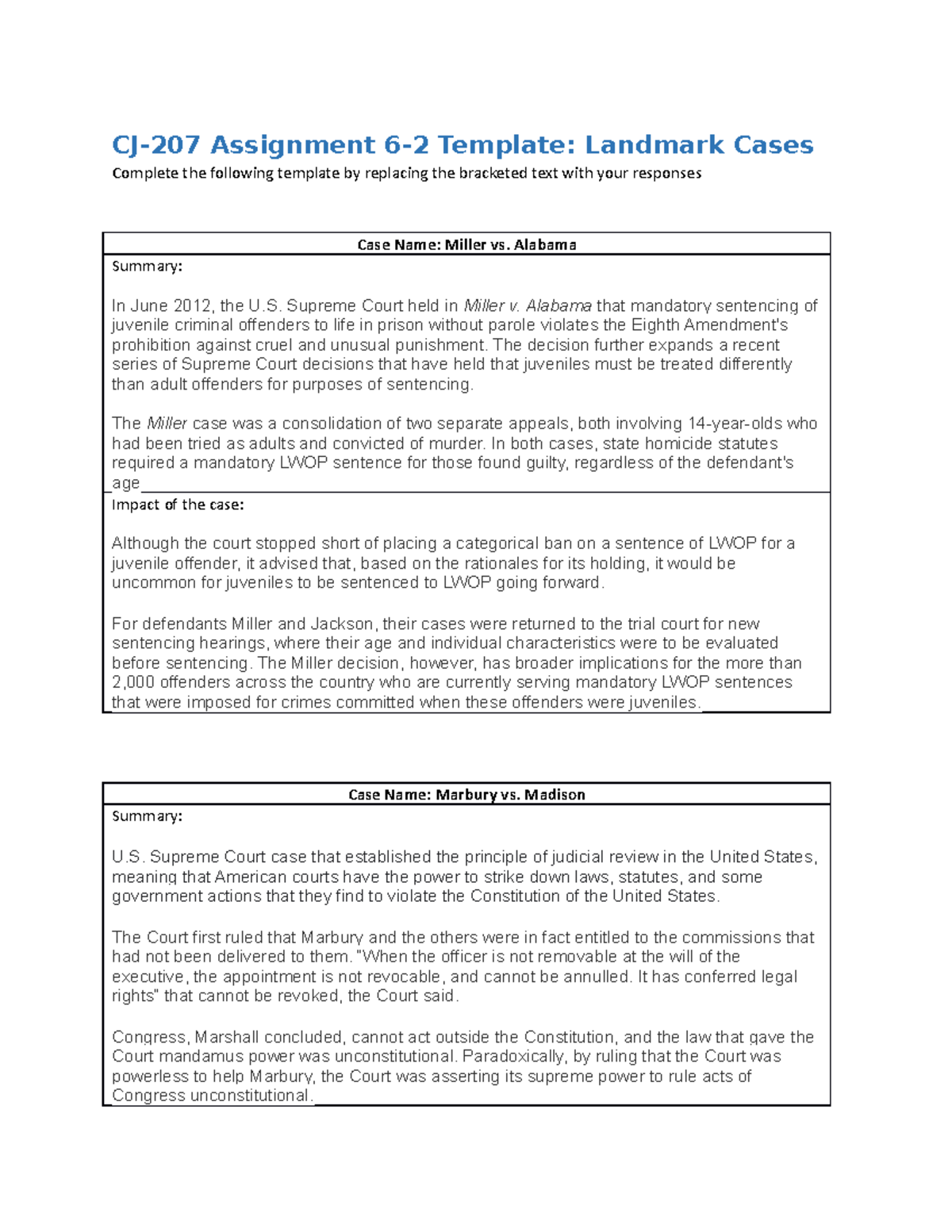 Freise CJ-207 Assignment 6-2 Template - CJ-207 Assignment 6-2 Template ...