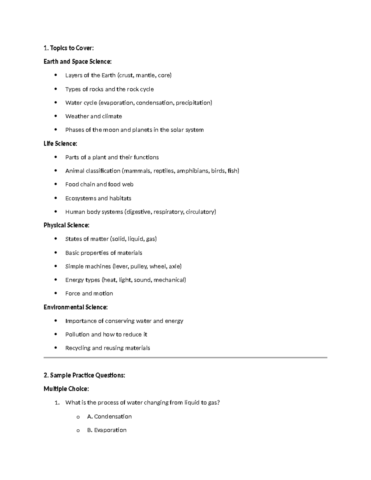 Science Grade 4 Study Kit 2024 - 1. Topics to Cover: Earth and Space ...