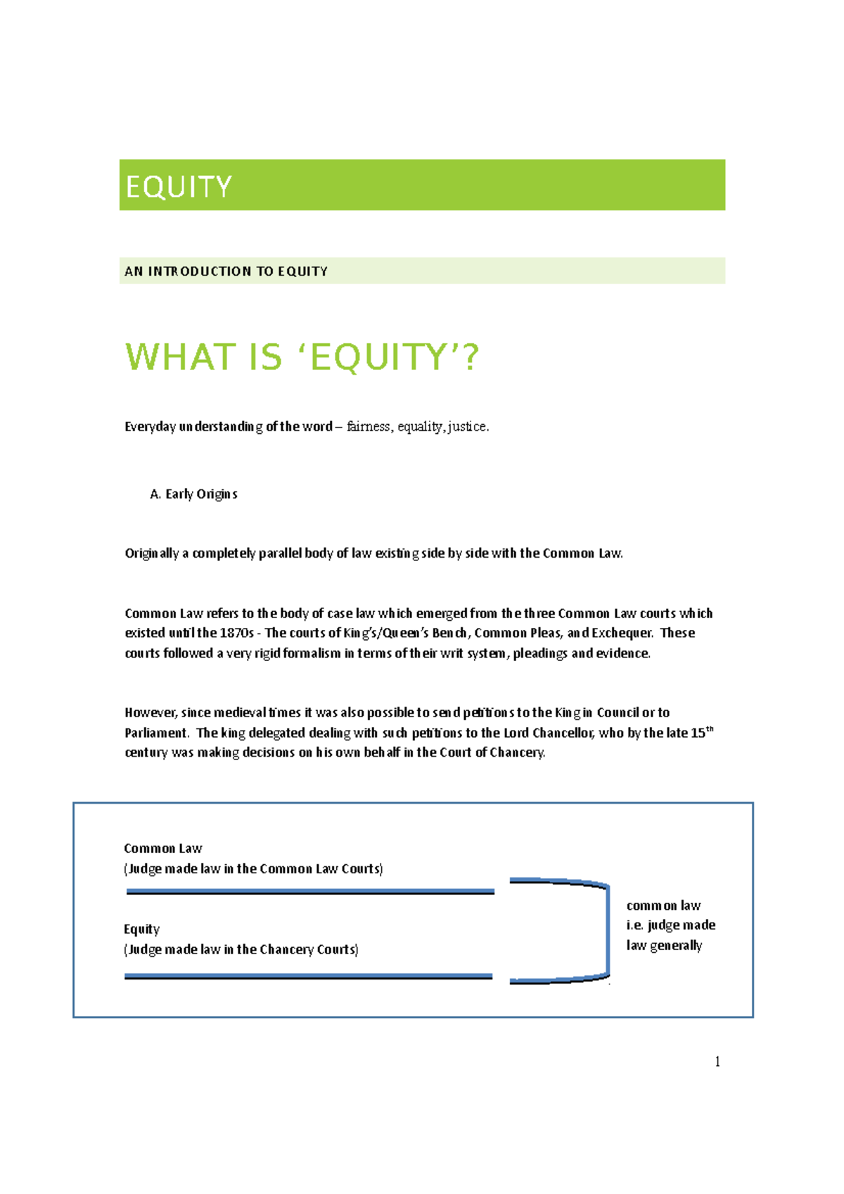 Equity Notes - EQUITY ####### AN INTRODUCTION TO EQUITY WHAT IS ‘EQUITY ...