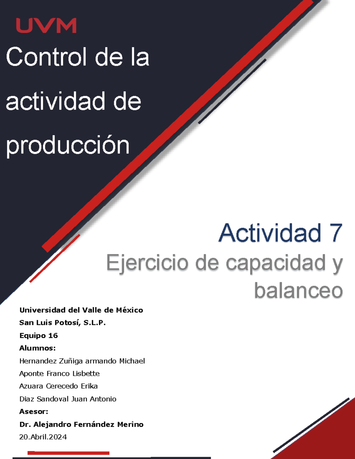 Actividad 7. Ejercicio - Control de la actividad de producción ...