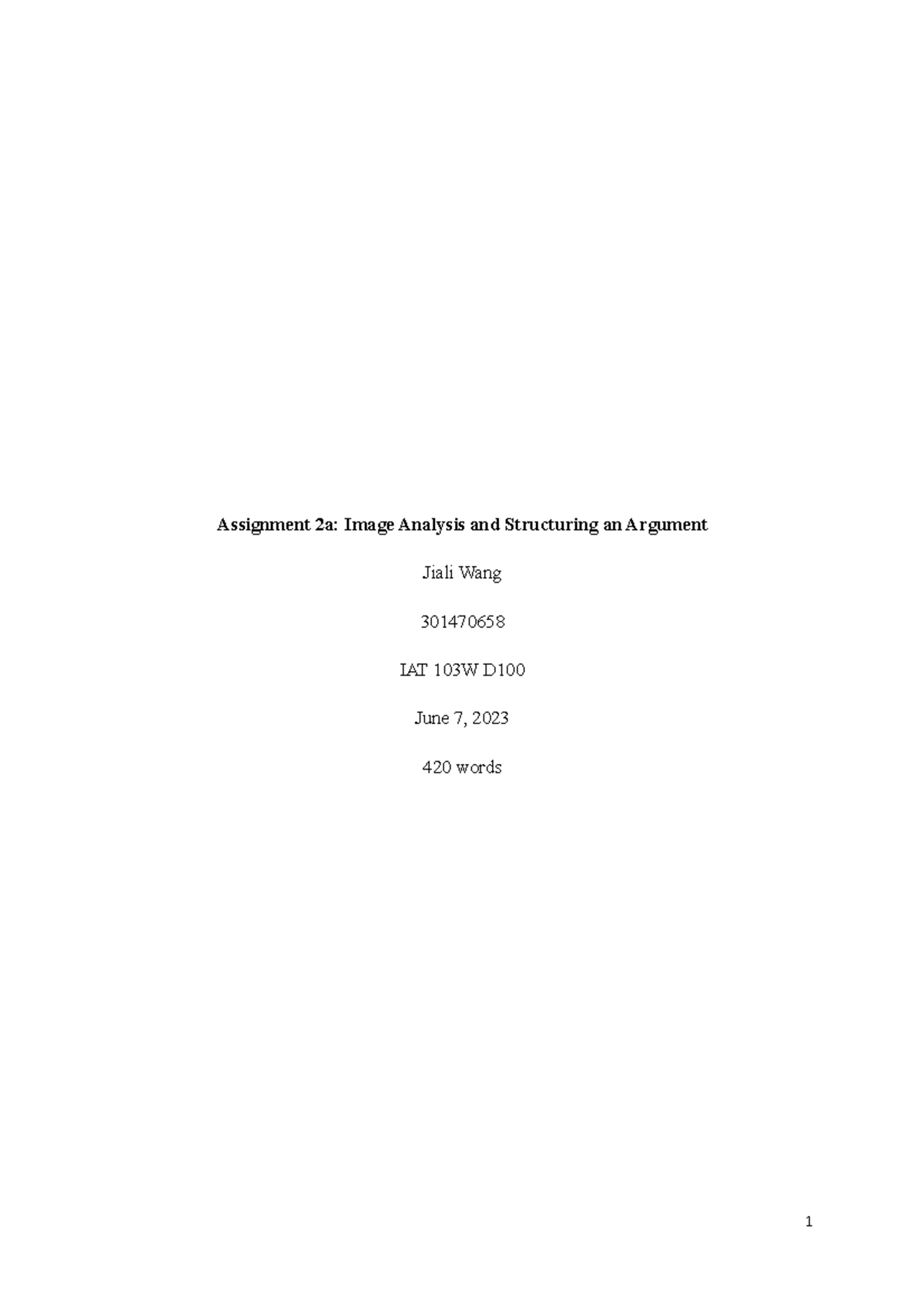 Assignment 2a Note 1 Assignment 2a Image Analysis And Structuring An Argument Jiali Wang