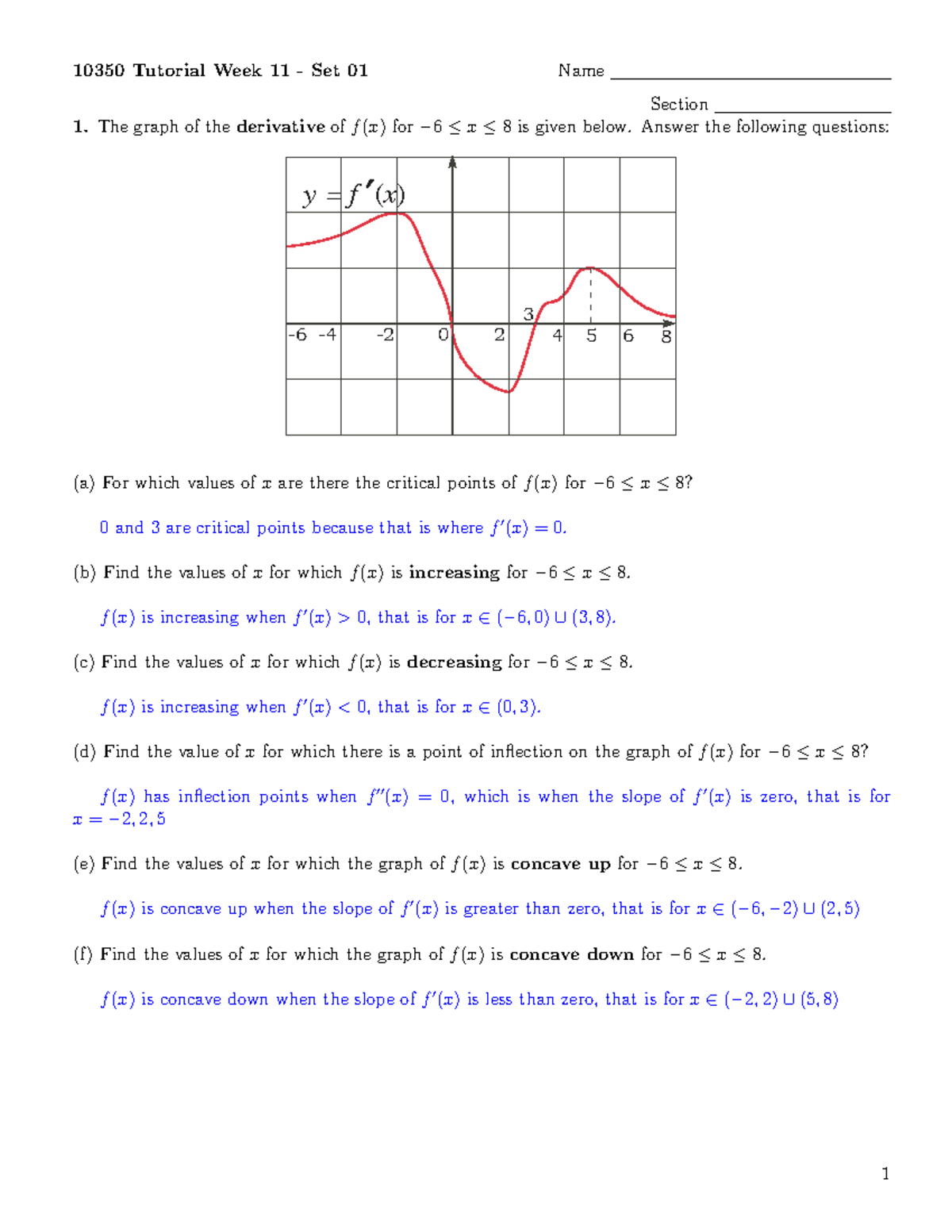 10350 tutorwk 11 Solutions - 10350 Tutorial Week 11 - Set 01 Name ...