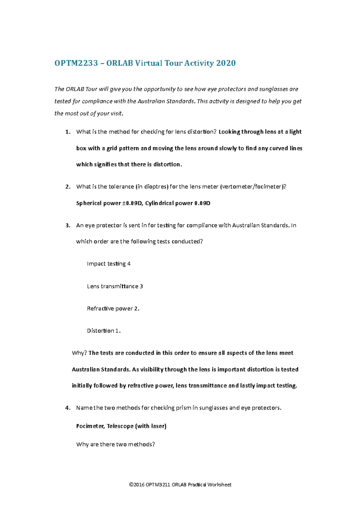 Worksheet for Orlab Virtual Tour - OPTM2233 – ORLAB Virtual Tour ...