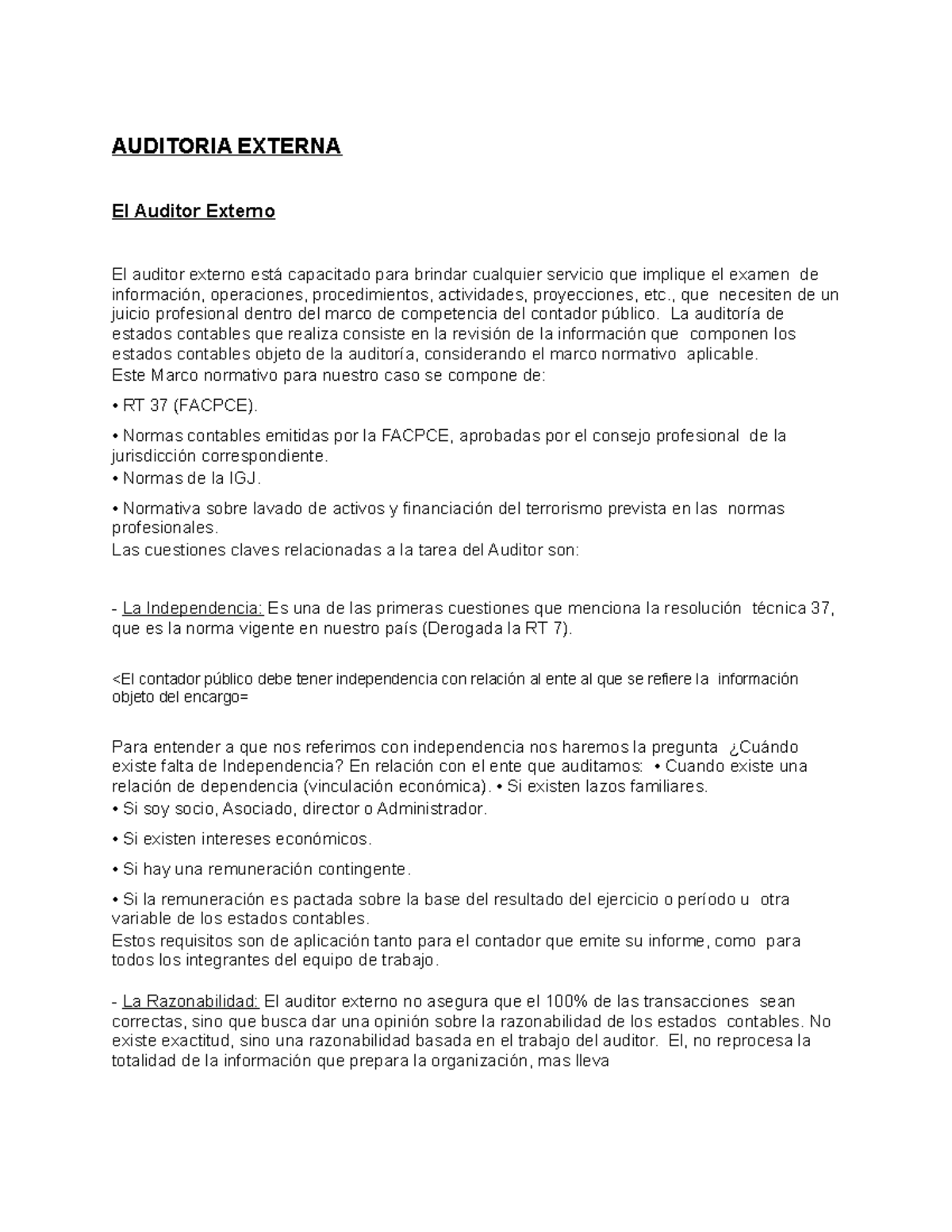 Auditoria Externa - Sirve para el taller de practica prof en org ...