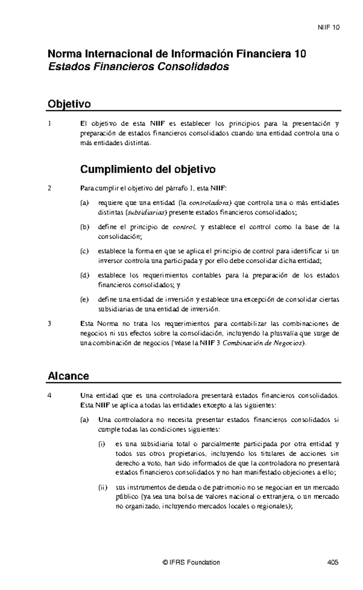 NIIF 10 - AUDITORIA - Norma Internacional de Información Financiera 10 ...