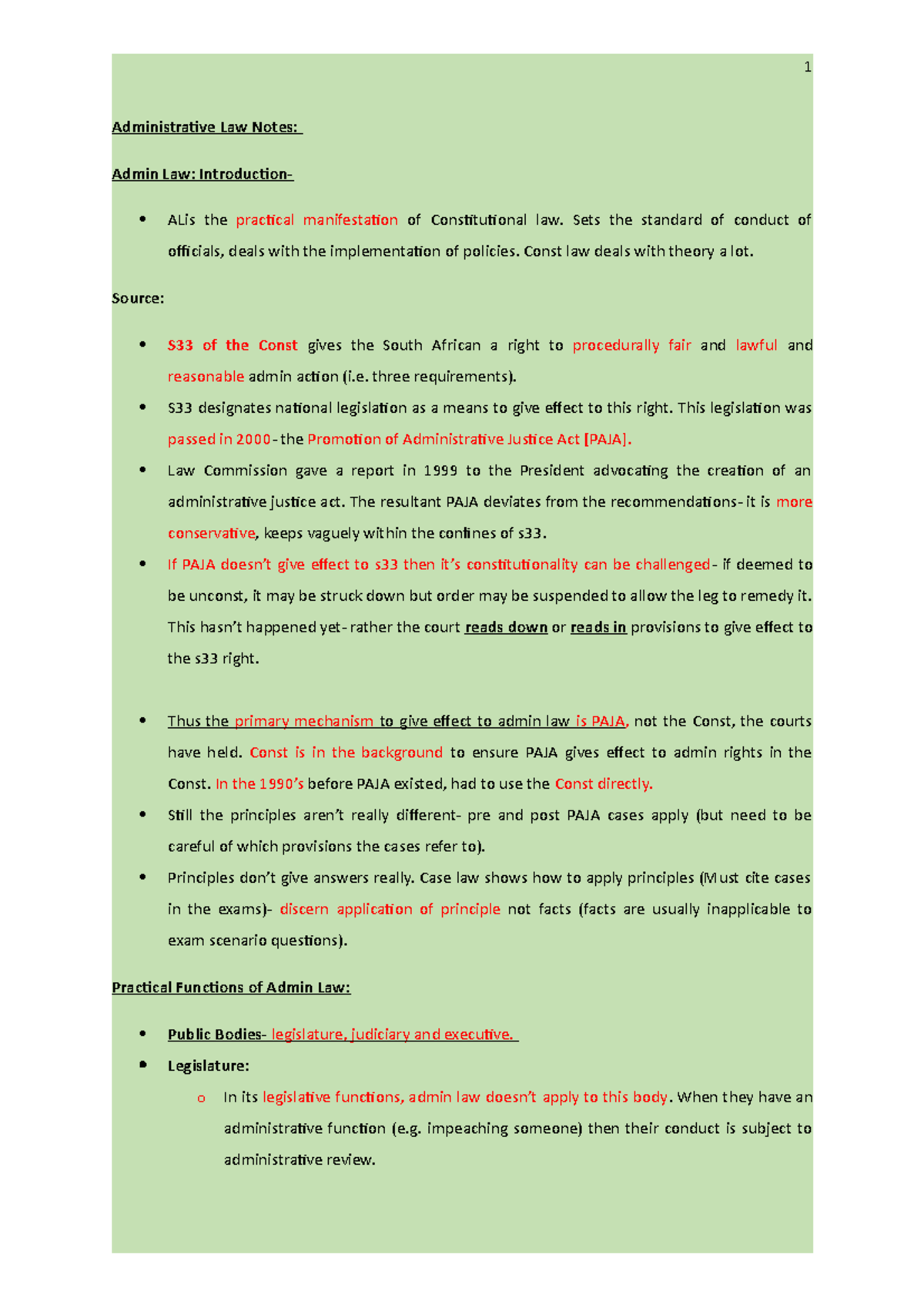 Administrative Law Notes - Administrative Law Notes: Admin Law ...