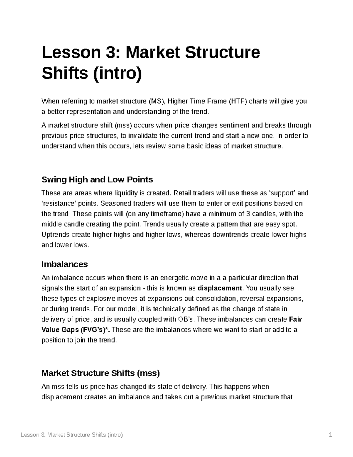 3 ICT Market Structure Shift Intro 240627 215614 - Lesson 3: Market ...