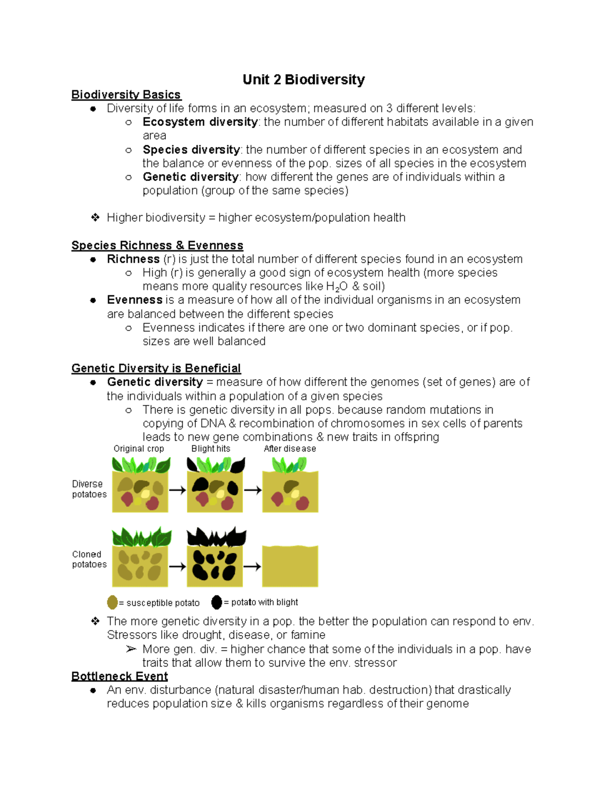Unit 2 - This is notes for environmental science for unit 2 - Unit 2 ...