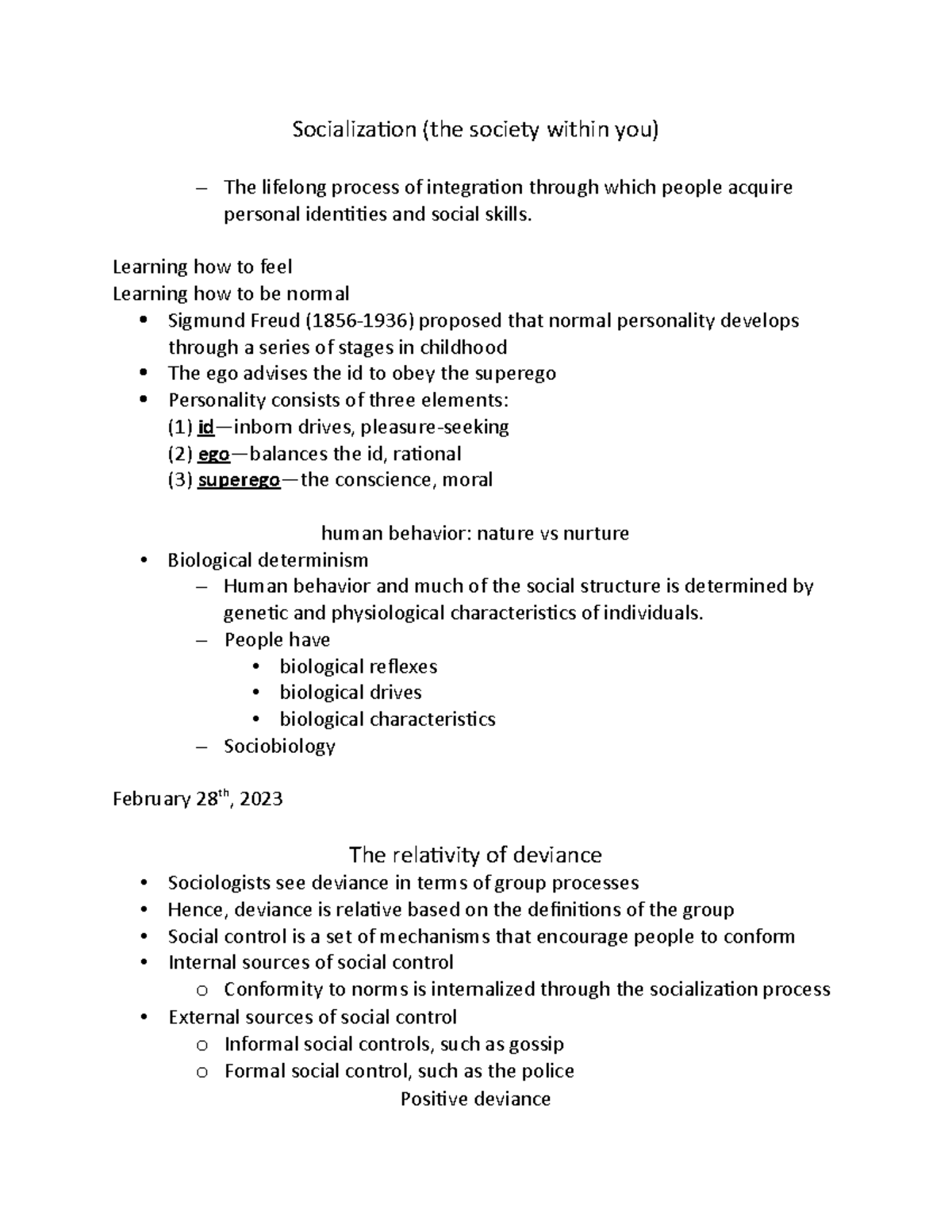 Socialization - Learning how to feel Learning how to be normal Sigmund ...