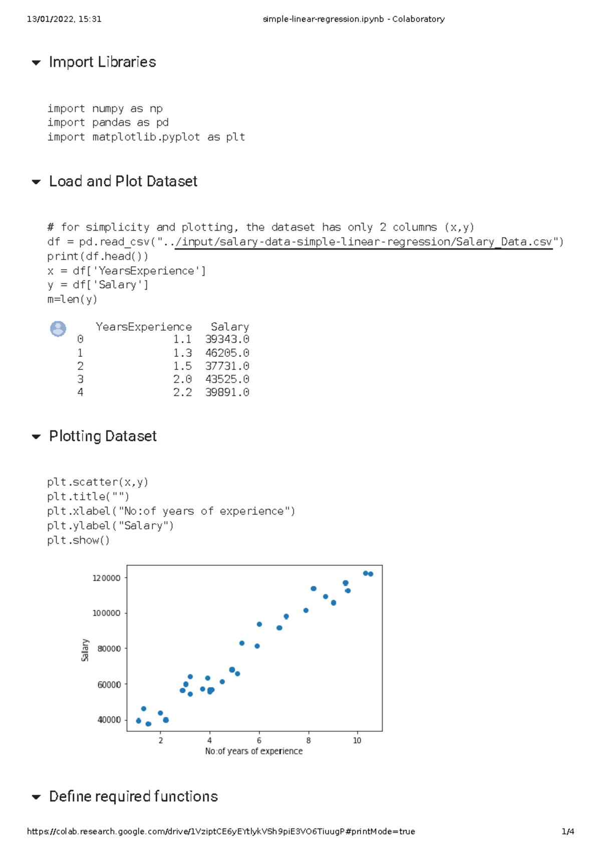 Simple Linear Regression Import Libraries Import Numpy As Np Import Pandas As Pd Import