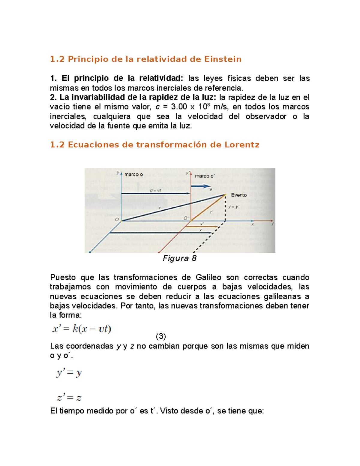 1.2 transformaciones de Lorentz - 1 Principio de la relatividad de ...