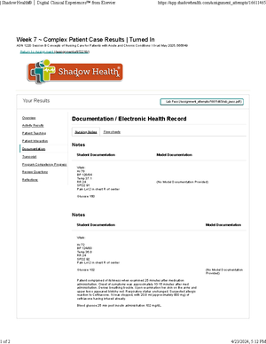 Shadow Health Complex Patient Case Doris Turner Reflections - Week 7 ...