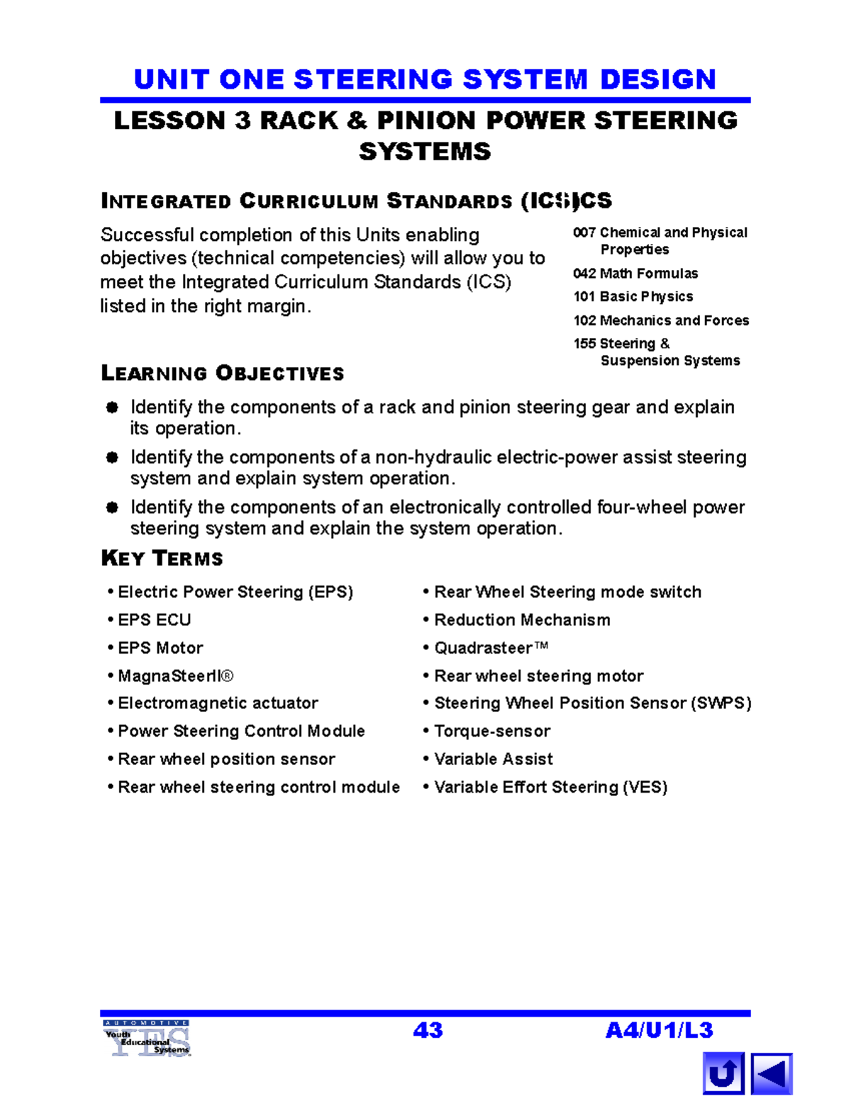 steering systems in cars - LESSON 3 RACK & PINION POWER STEERING ...
