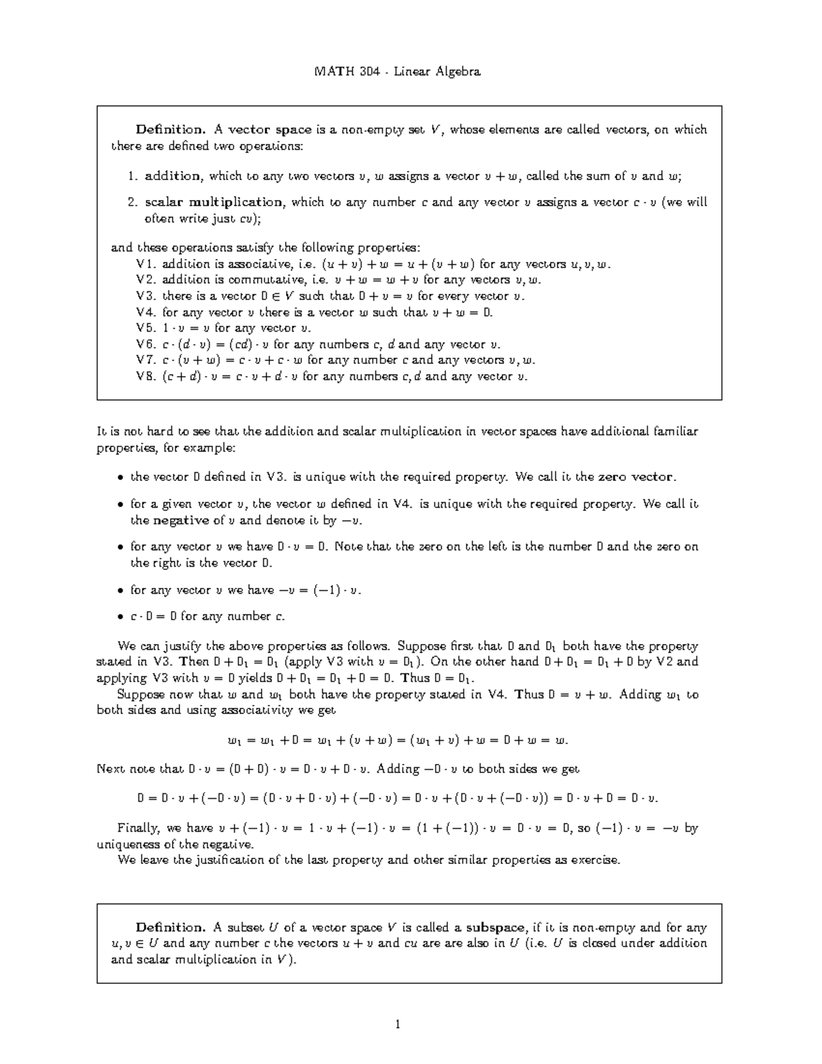 11 - 11.pdf - MATH 304 - Linear Algebra Definition spaceis a non-empty ...