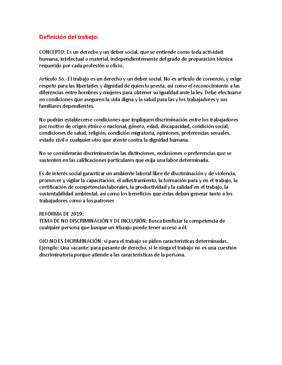 Definición del trabajo - Definición del trabajo: CONCEPTO: Es un ...