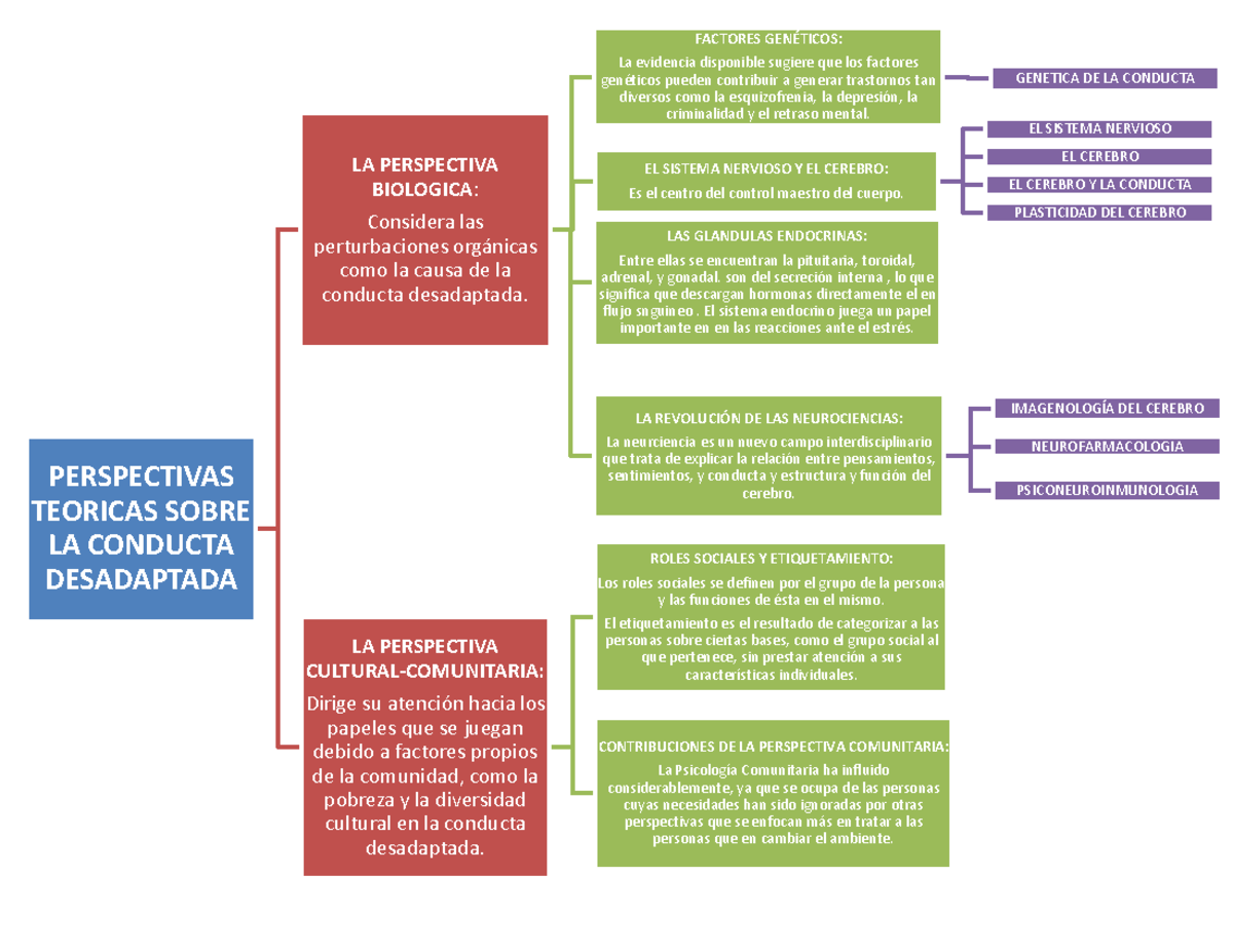 Cuadro Sinóptico - PERSPECTIVAS TEORICAS SOBRE LA CONDUCTA DESADAPTADA ...