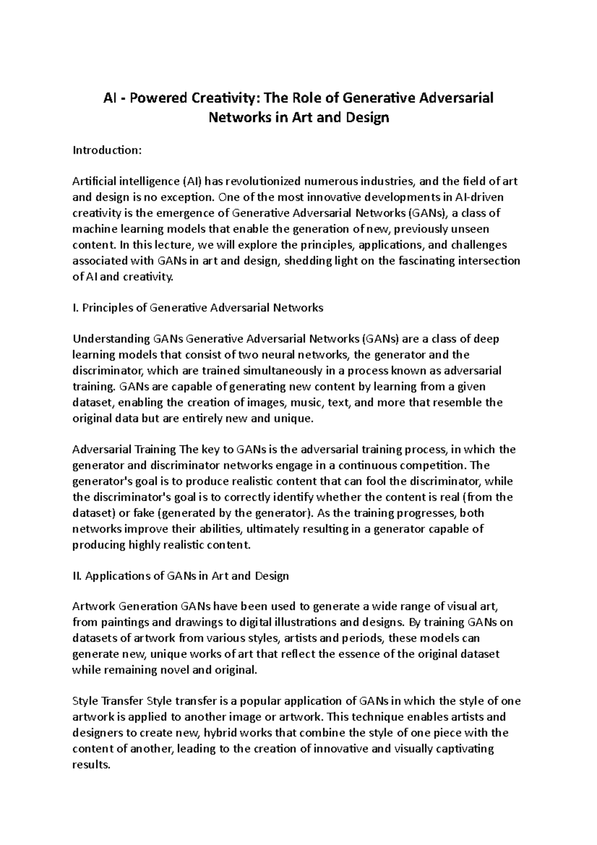 AI - Powered Creativity- The Role of Generative Adversarial Networks in Art and Design - AI ...