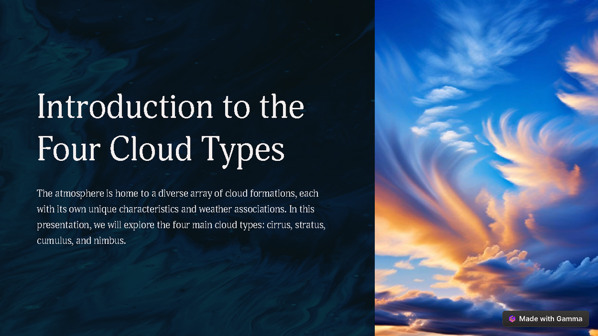 Introduction-to-the-Four-Cloud-Types - Introduction to the Four Cloud Types The atmosphere is ...