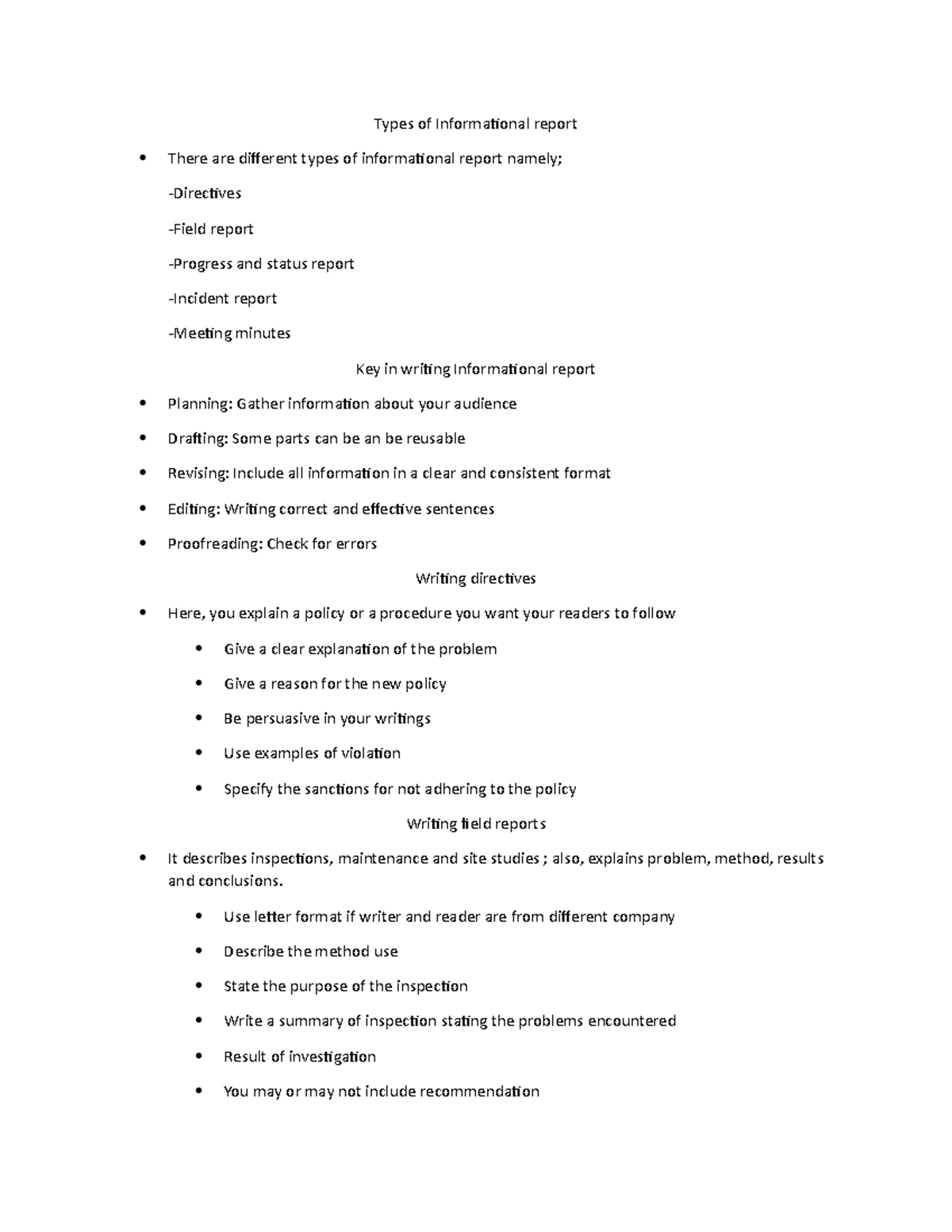 Writing Informational Reports - Types of Informational report There are ...