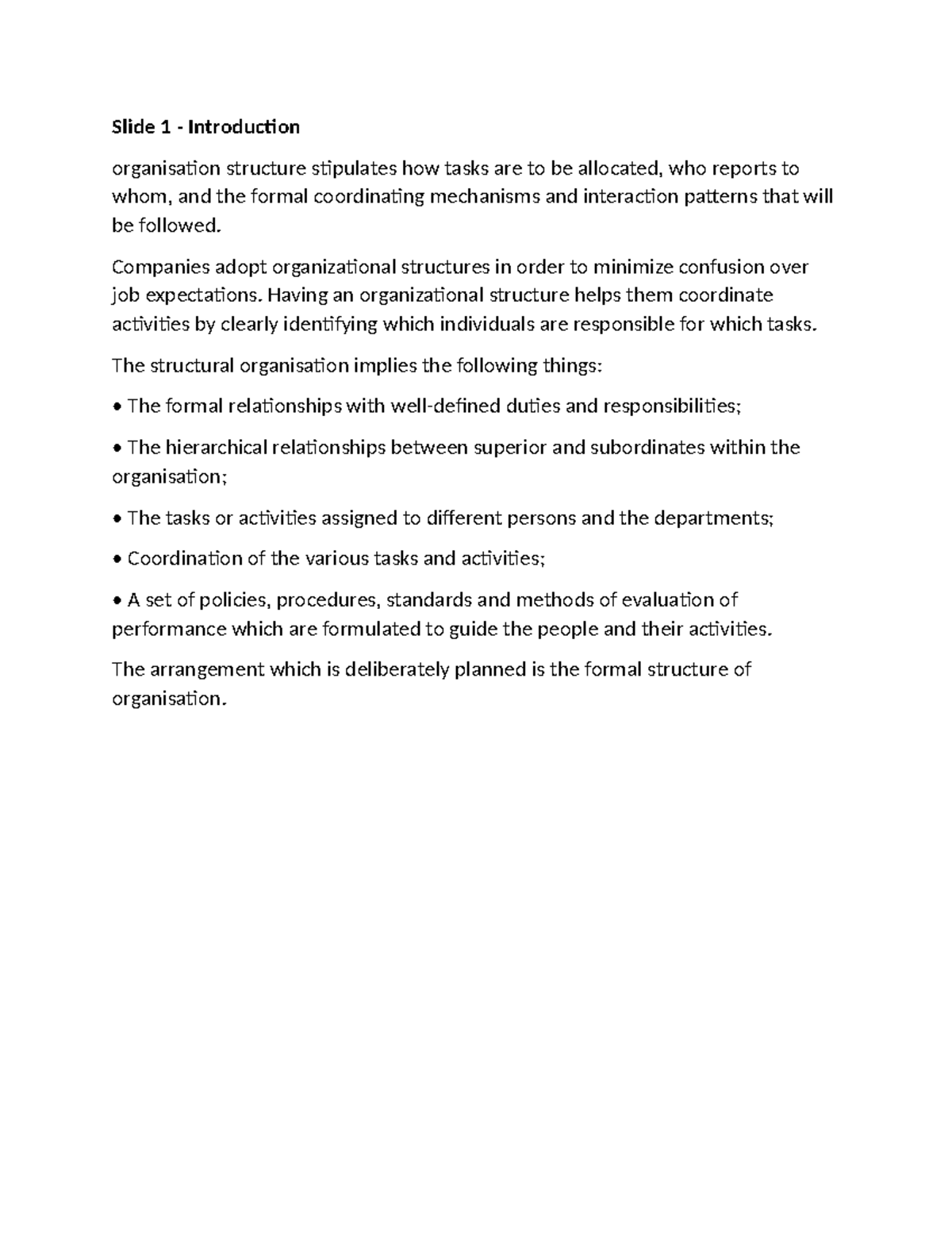 Organizational Structure - Slide 1 - Introduction organisation ...