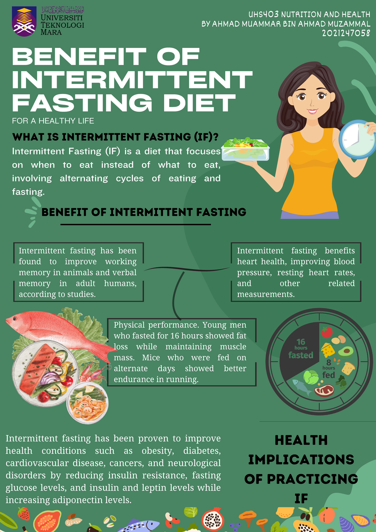 Green Organic Illustrative Healthy Habits Tips Poster - BENEFIT OF ...