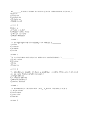 ERD Questions - Sheet - (Enhanced Entity Relationship Model) - Consider ...