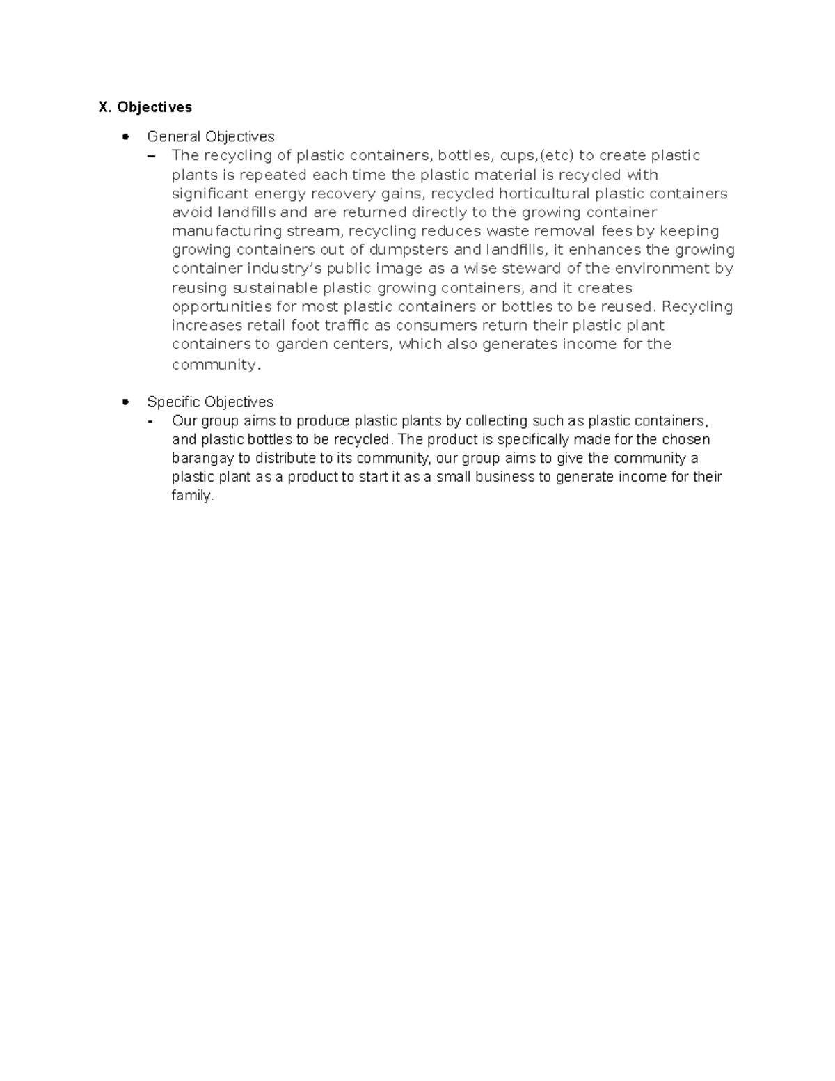 Research Proposal NSTP - X. Objectives General Objectives - The ...