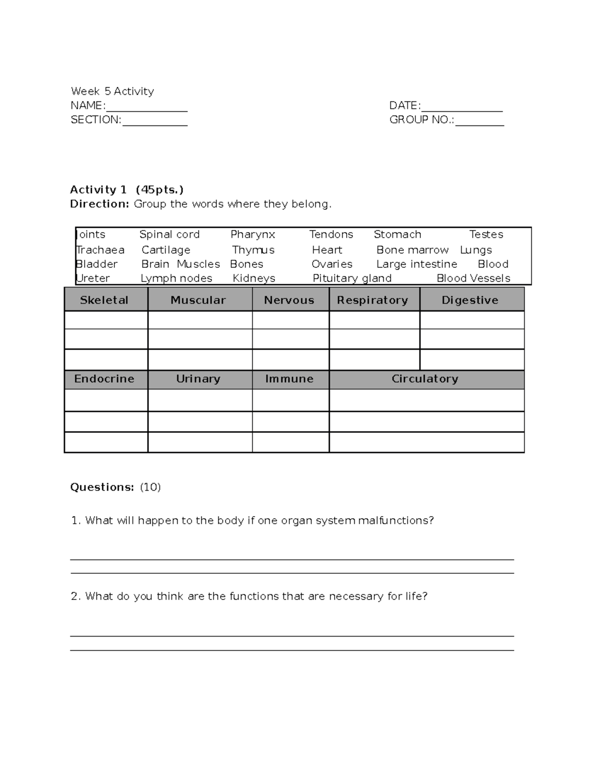 Week-5-Activity - cam - Week 5 Activity NAME:_______________ DATE:_______________ - Studocu