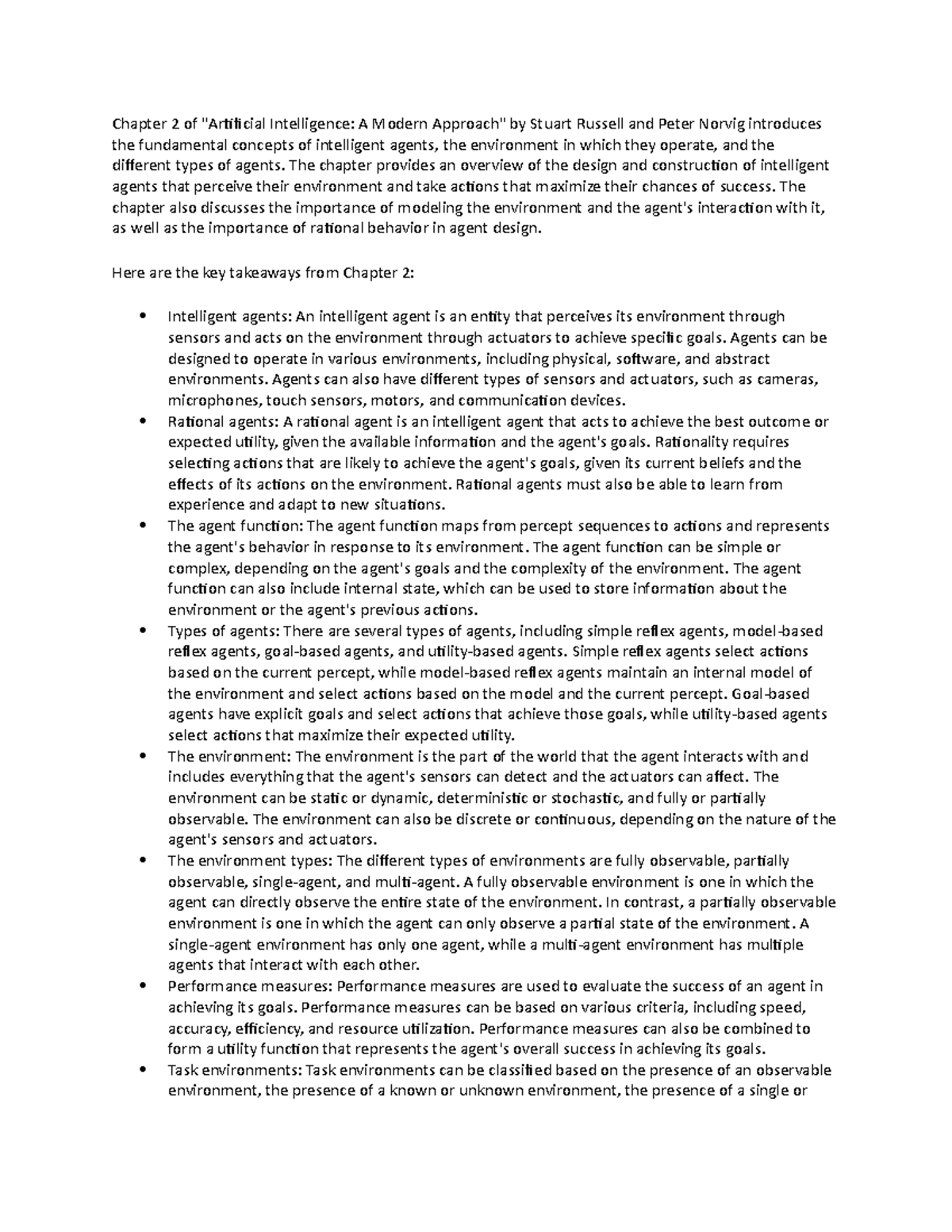 AI Chapter 2 - N/a - Artificial Intelligence: A Modern Approach ...