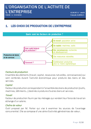 CEJM BTS1 Chap 11 Le choix de la structure juridique de l'entreprise support étudiants - Page 1 ...
