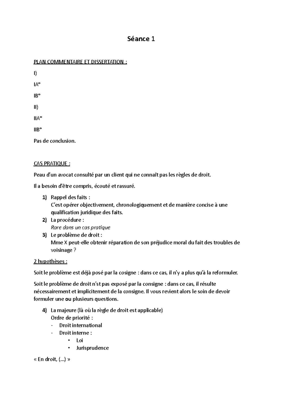 Séance 1 - methode plus cours - Séance 1 PLAN COMMENTAIRE ET ...