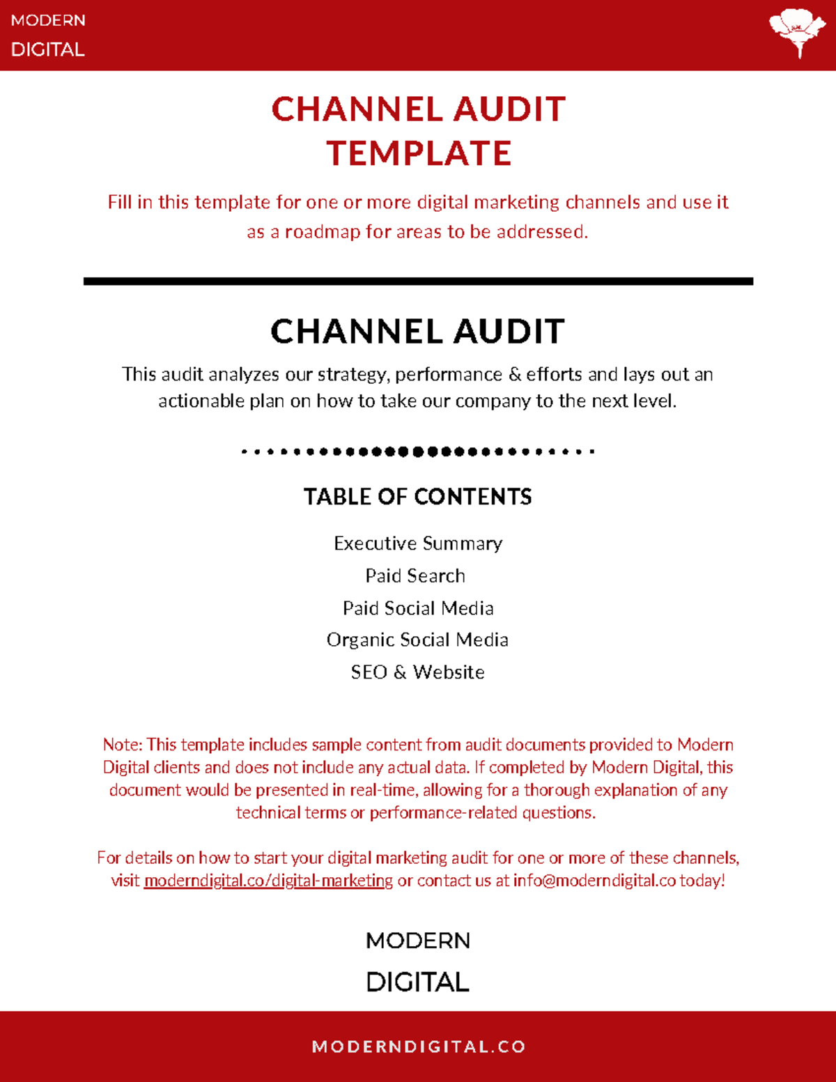 Modern+Digital+-+Digital+Marketing+Channel+Audit+Template - Note: This ...