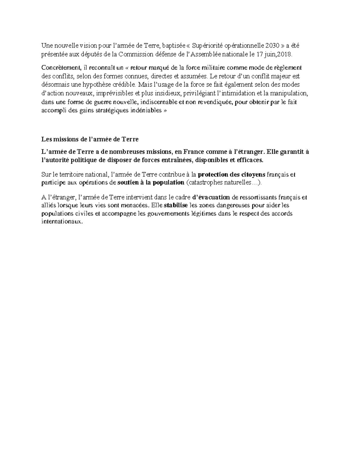 The french army vision and mission - Une nouvelle vision pour l’armée ...